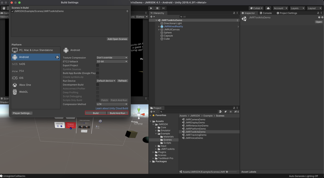 Building to Target Device - JMRSDK Development
