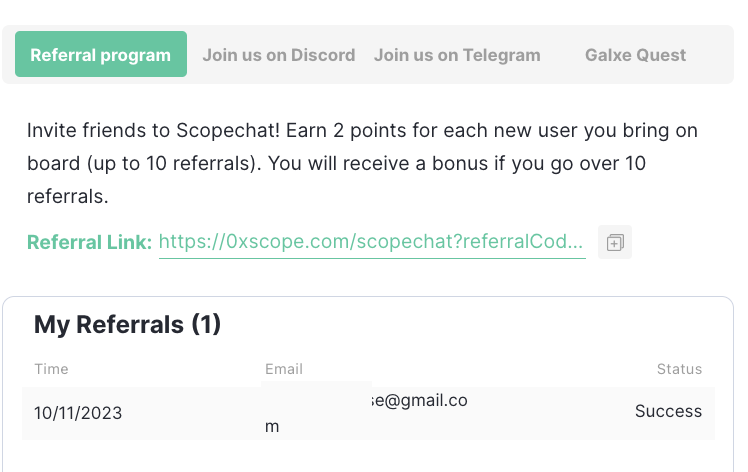Referral Program - Scopechat Guide