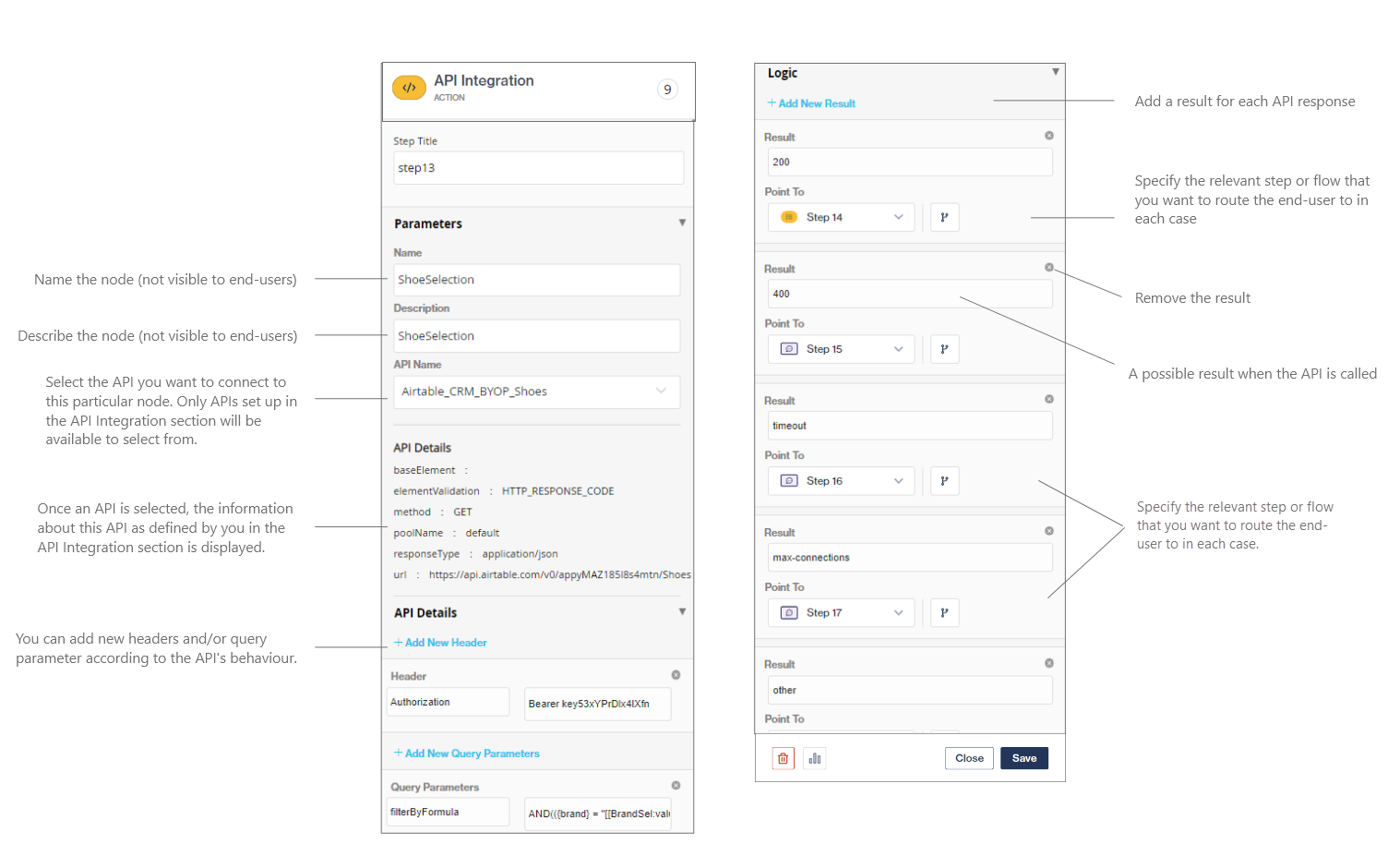 API Integration node - Chat Flow User Guide