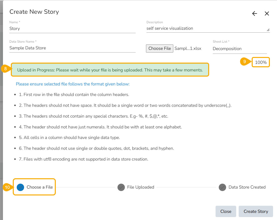 Creating a new Report by Uploading an Excel File - Self-Service Visualization