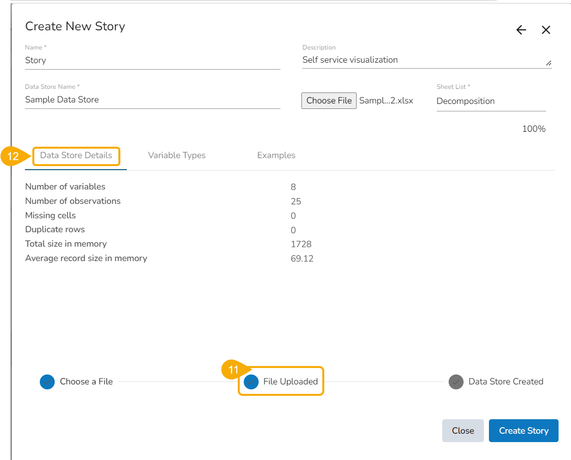 Creating a new Report by Uploading an Excel File - Self-Service Visualization