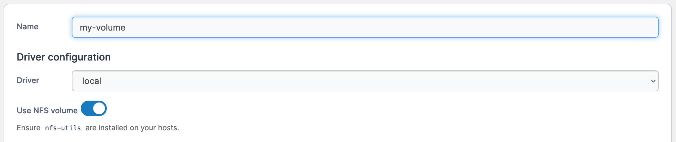Add a new volume - Portainer Documentation