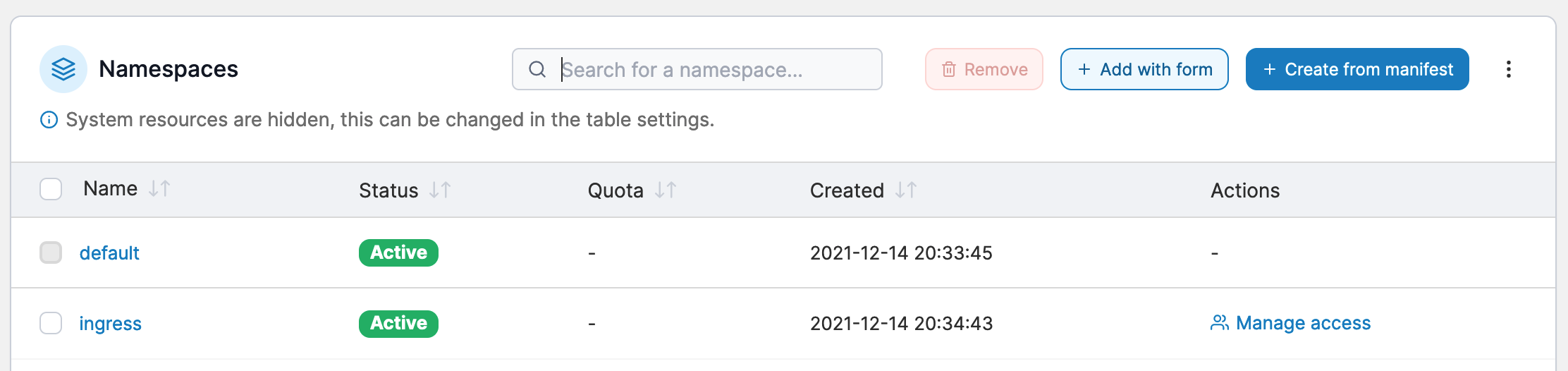 Namespaces - Portainer Documentation