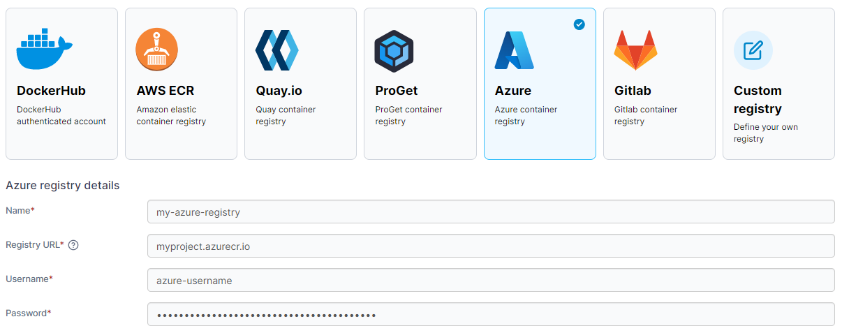 Add an Azure registry - Portainer Documentation