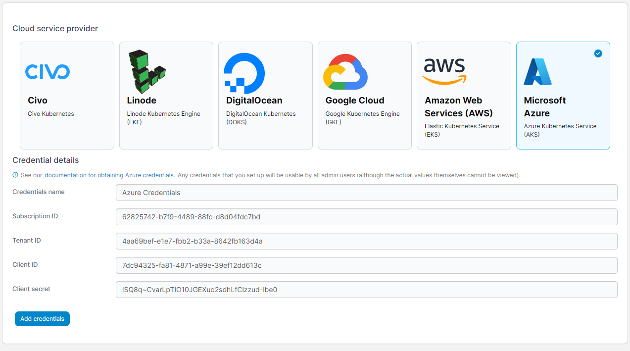 Add Azure credentials - Portainer Documentation Add Azure credentials - Portainer Documentation