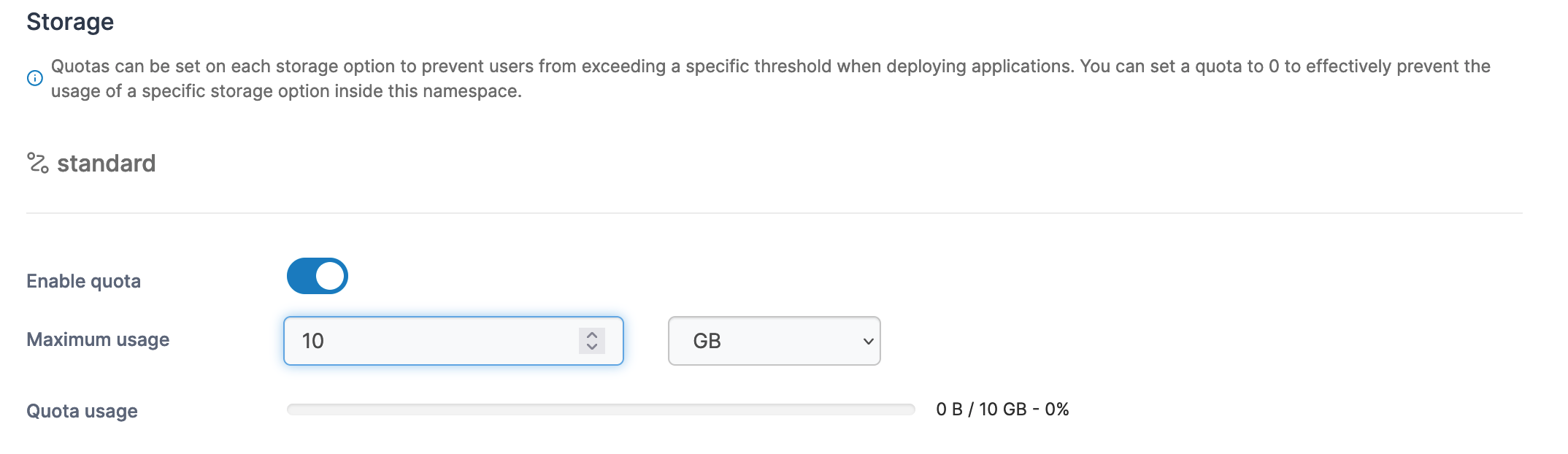Manage a namespace - Portainer Documentation