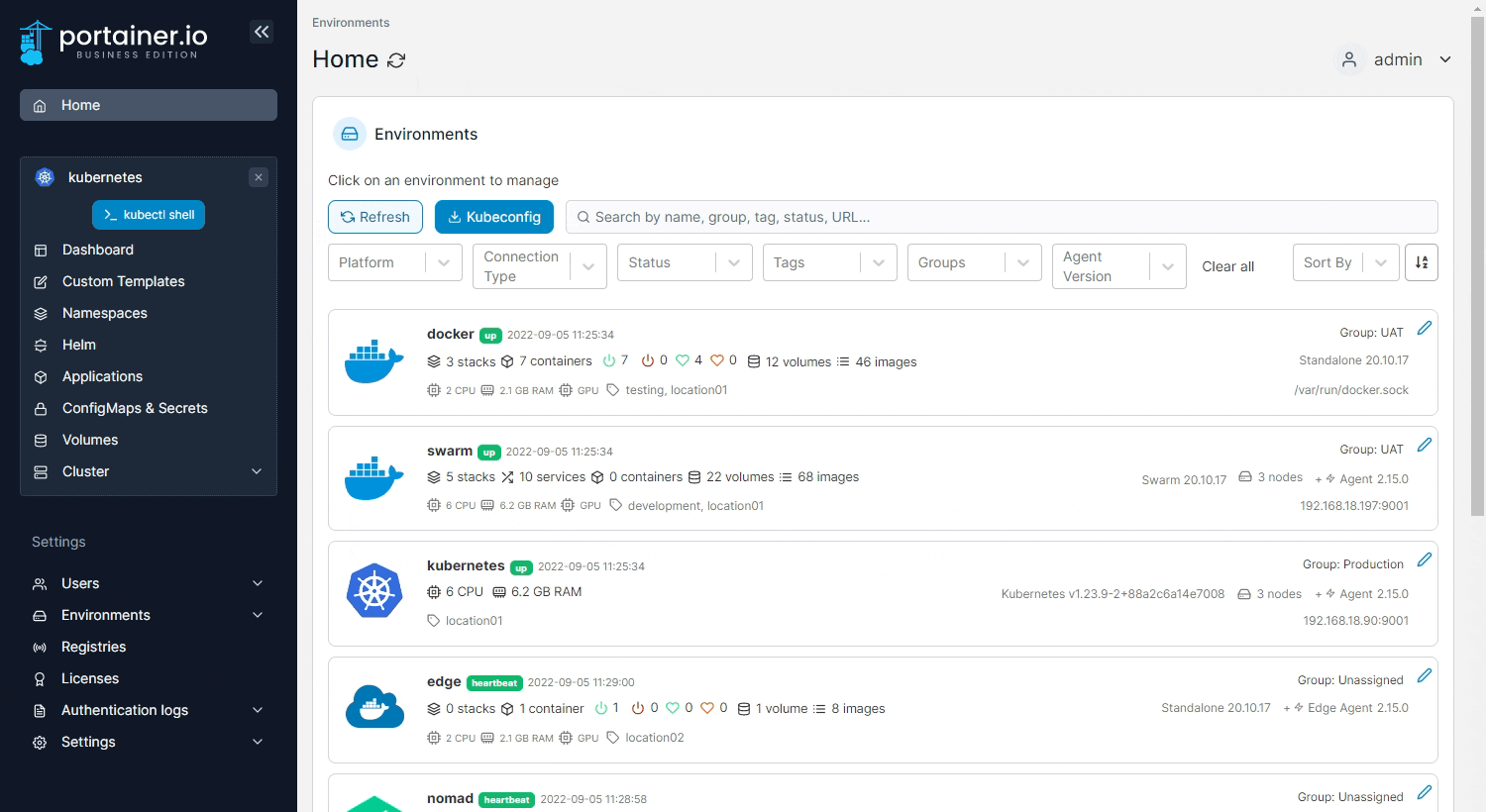 Inspect a node - Portainer Documentation