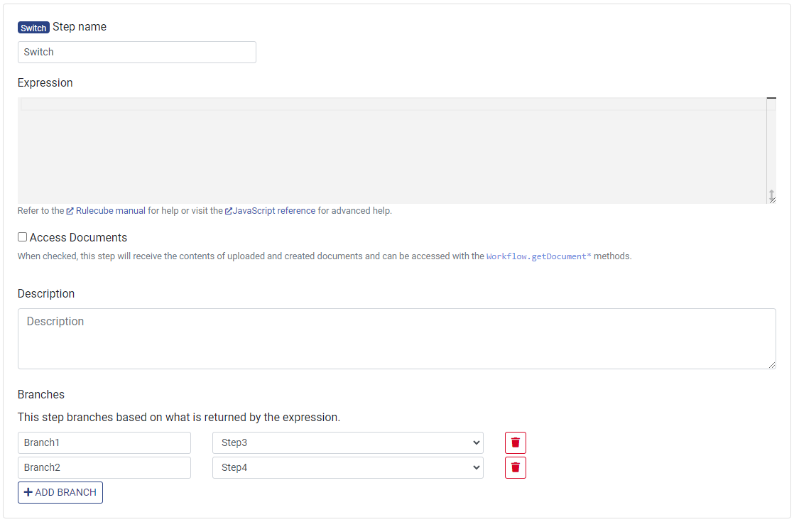Workflow step types - Rulecube documentation