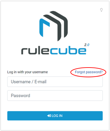 Recover Your Password - Rulecube documentation