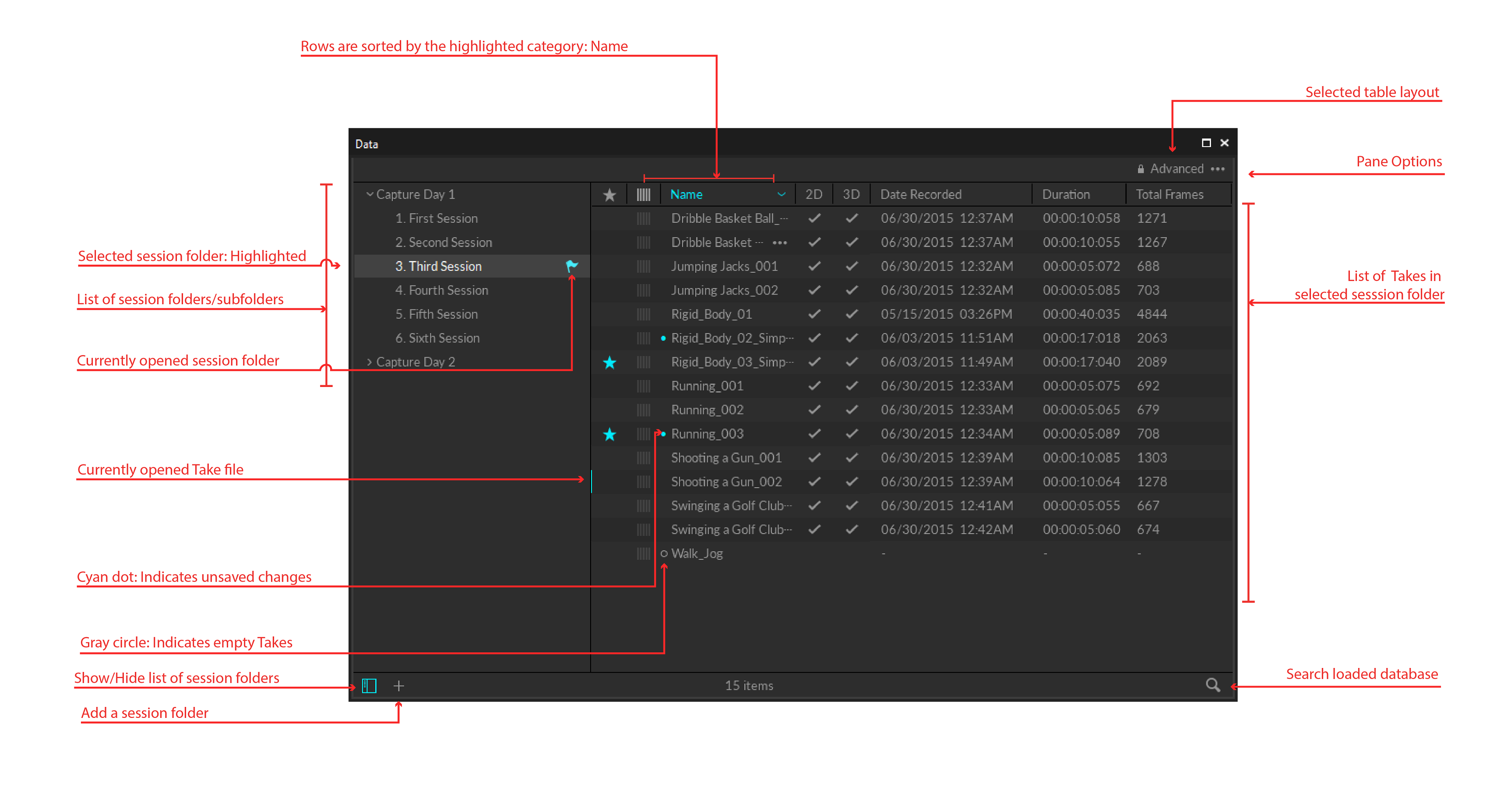 Data Recording - EXTERNAL OptiTrack Documentation