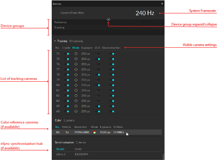 Devices Pane - EXTERNAL OptiTrack Documentation