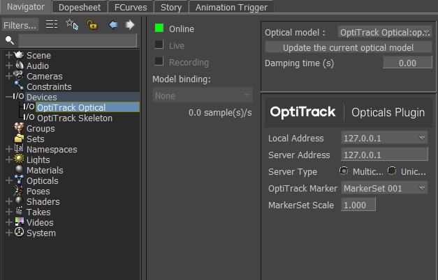 Autodesk MotionBuilder: OptiTrack Optical Plugin - EXTERNAL OptiTrack Documentation