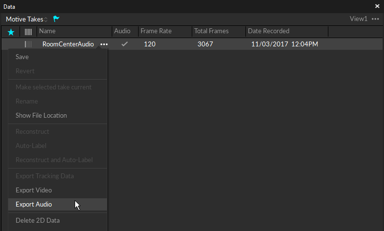 Audio Recording - EXTERNAL OptiTrack Documentation
