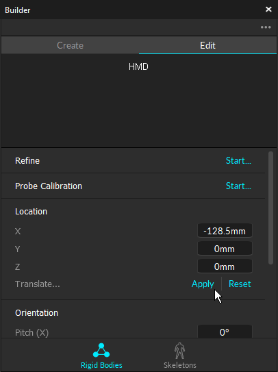 Manually Calibrating the HMD Pivot Point - EXTERNAL OptiTrack Documentation