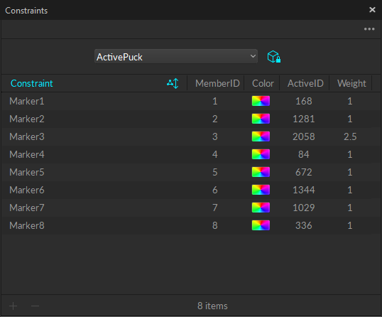 Constraints Pane - EXTERNAL OptiTrack Documentation