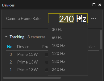 Devices Pane - EXTERNAL OptiTrack Documentation