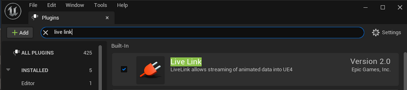 Unreal Engine: OptiTrack Live Link Plugin - EXTERNAL OptiTrack Documentation