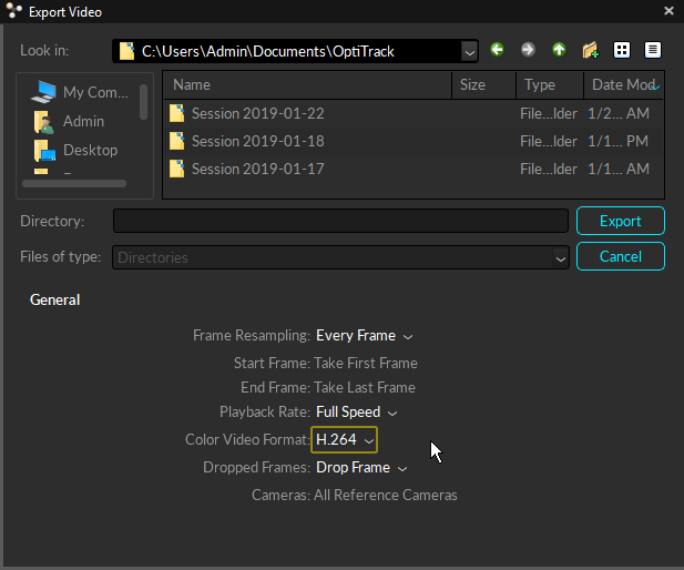Prime Color Setup: Data Recording / Export - EXTERNAL OptiTrack Documentation
