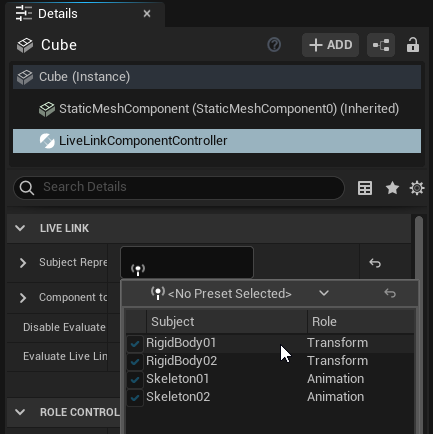 Unreal Engine: OptiTrack Live Link Plugin - EXTERNAL OptiTrack Documentation