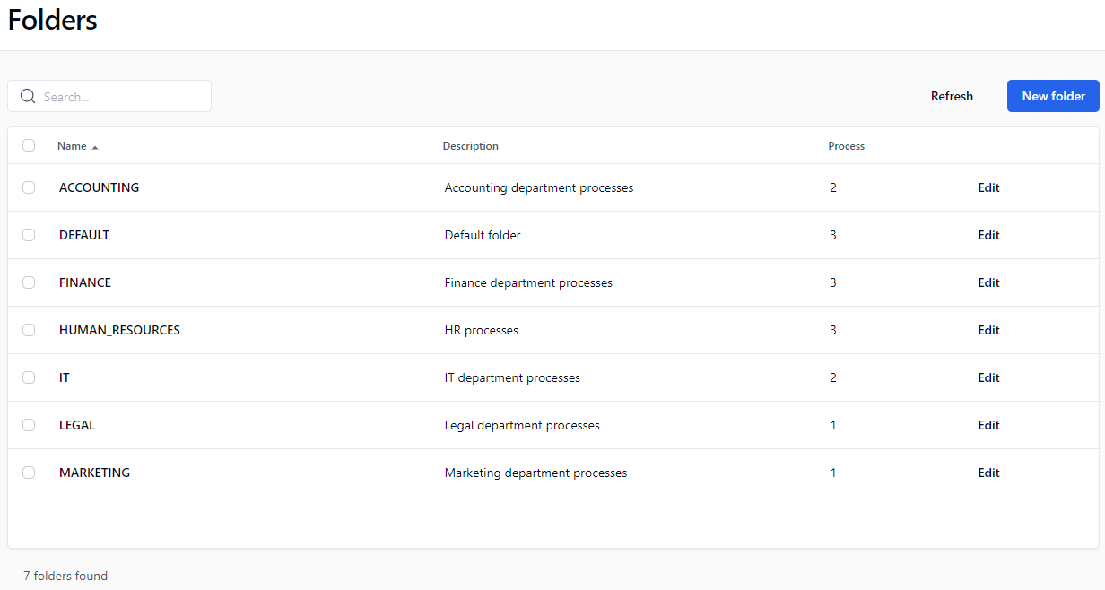 menu banner links remarks refresh refreshes the folder list displayed