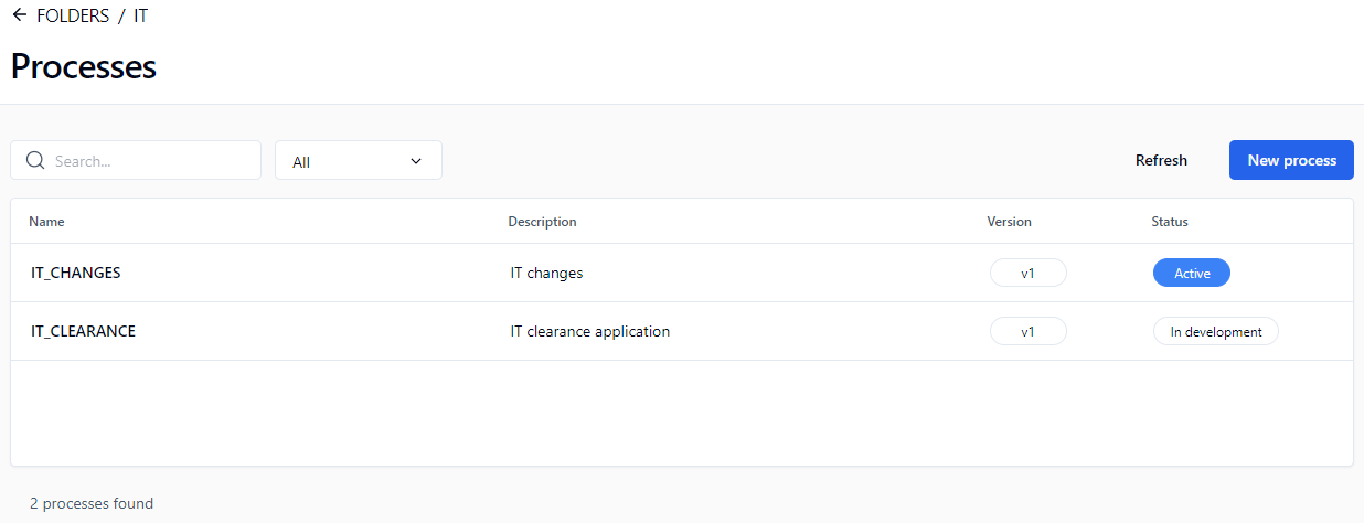 menu banner links remarks refresh updates the process list new