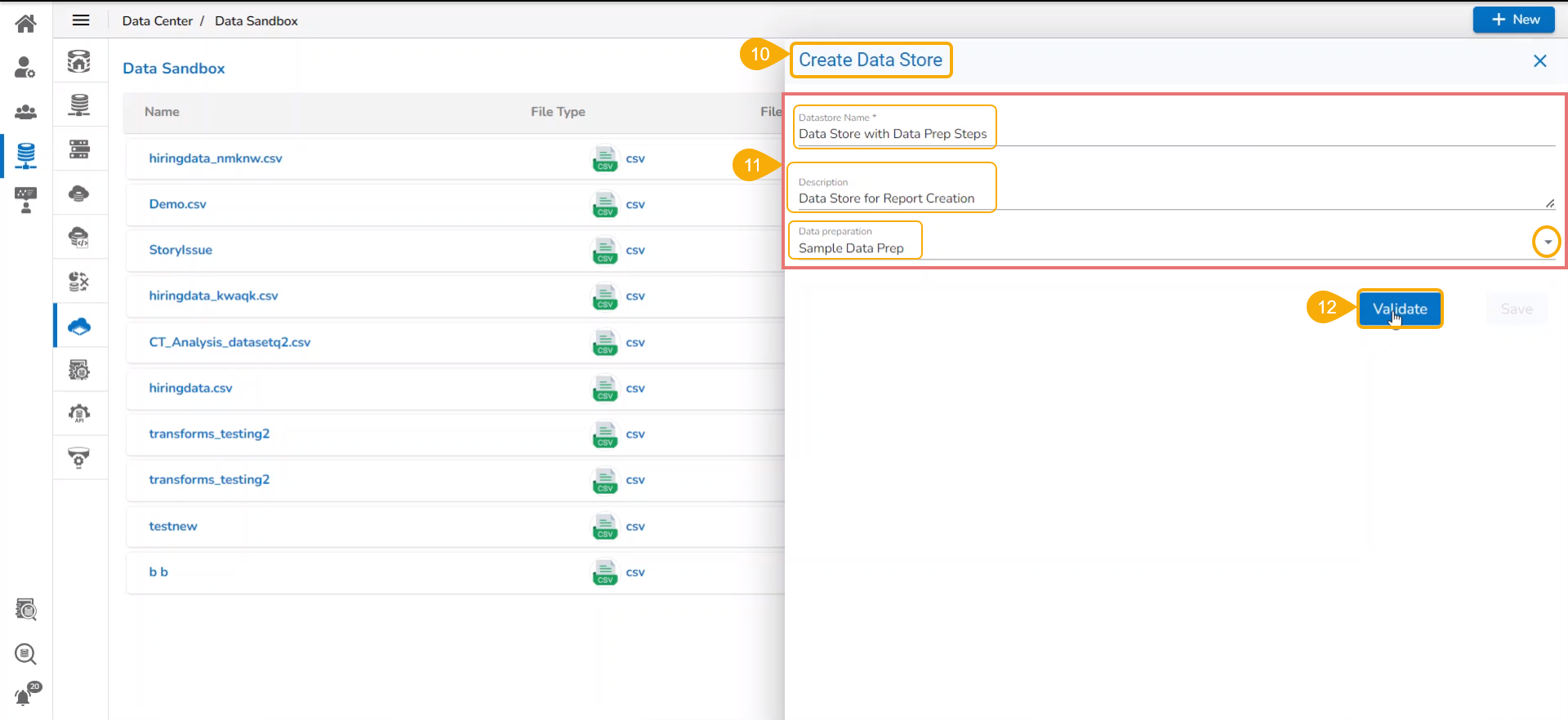 Create a Report with Data Preparation- Partly from Data Center - Self-Service Visualization