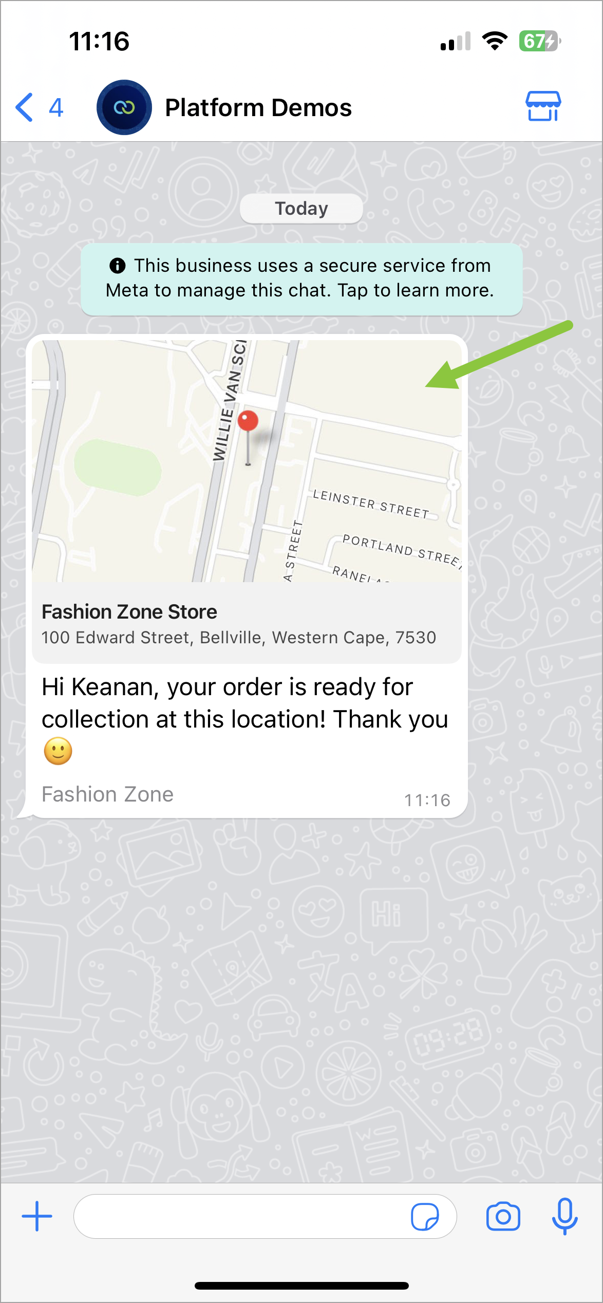 Use location in message templates - WhatsApp User Guide