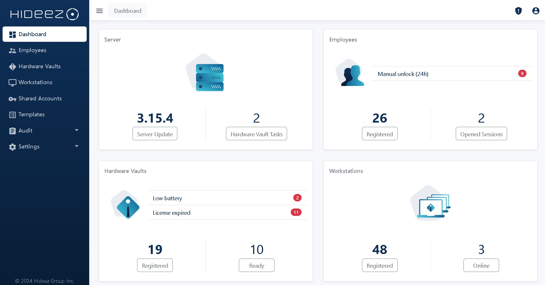 Dashboard - Hideez Authentication Service (EN)