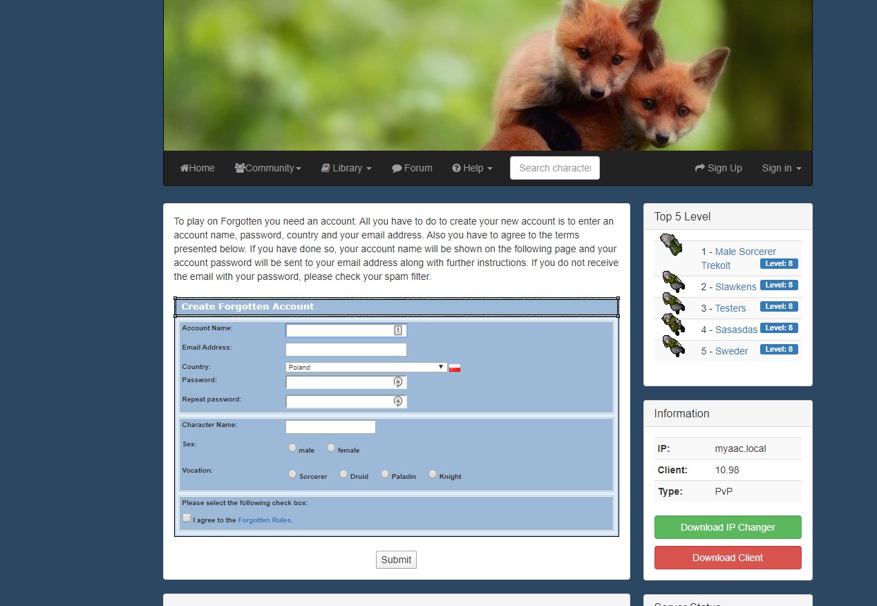 Layouts - OpenTibiaBR