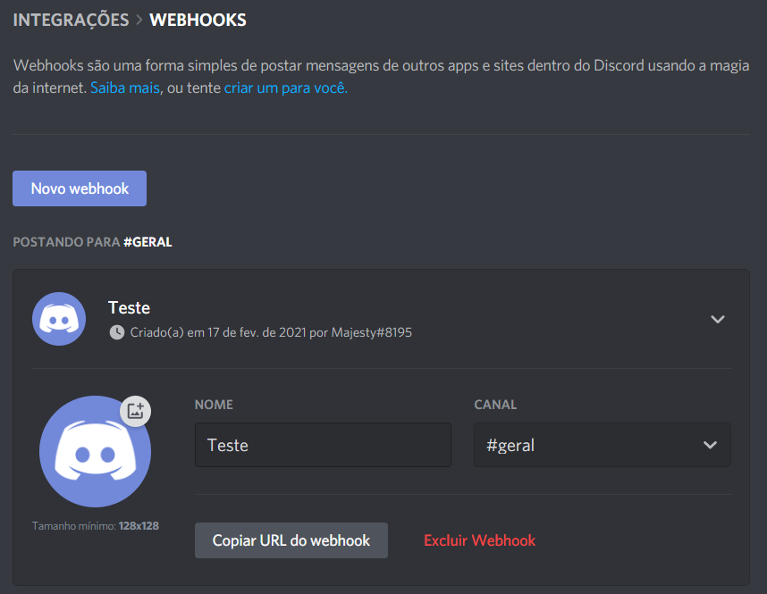 Webhook Discord - OpenTibiaBR