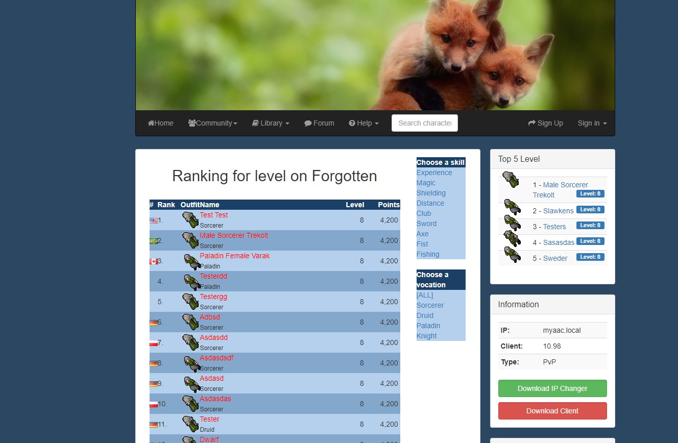 Layouts - OpenTibiaBR