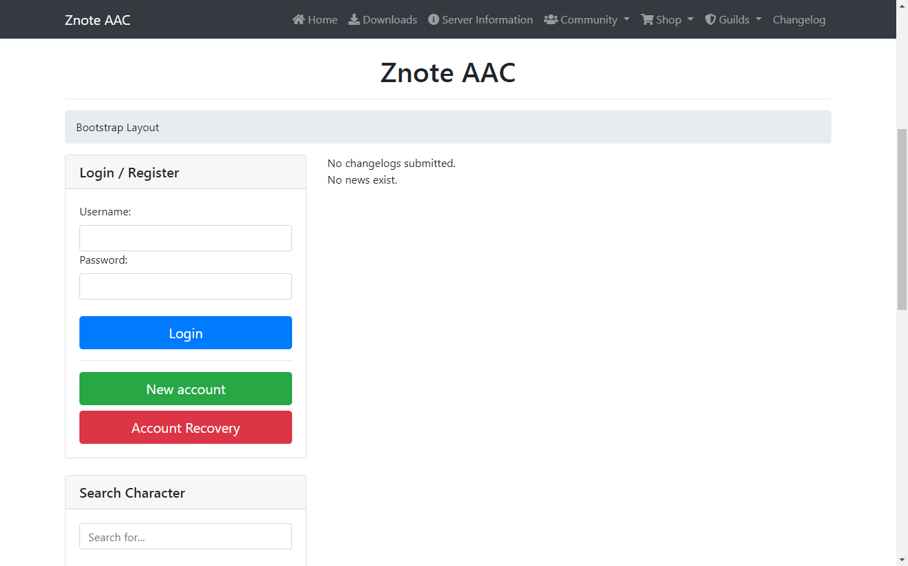 Layouts - OpenTibiaBR