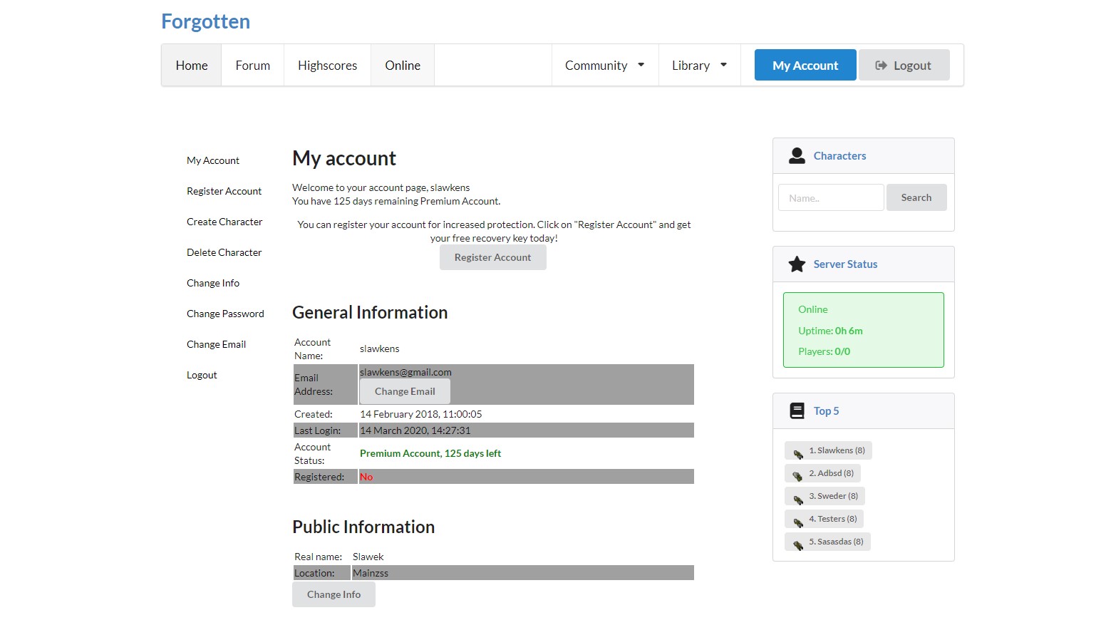 Layouts - OpenTibiaBR