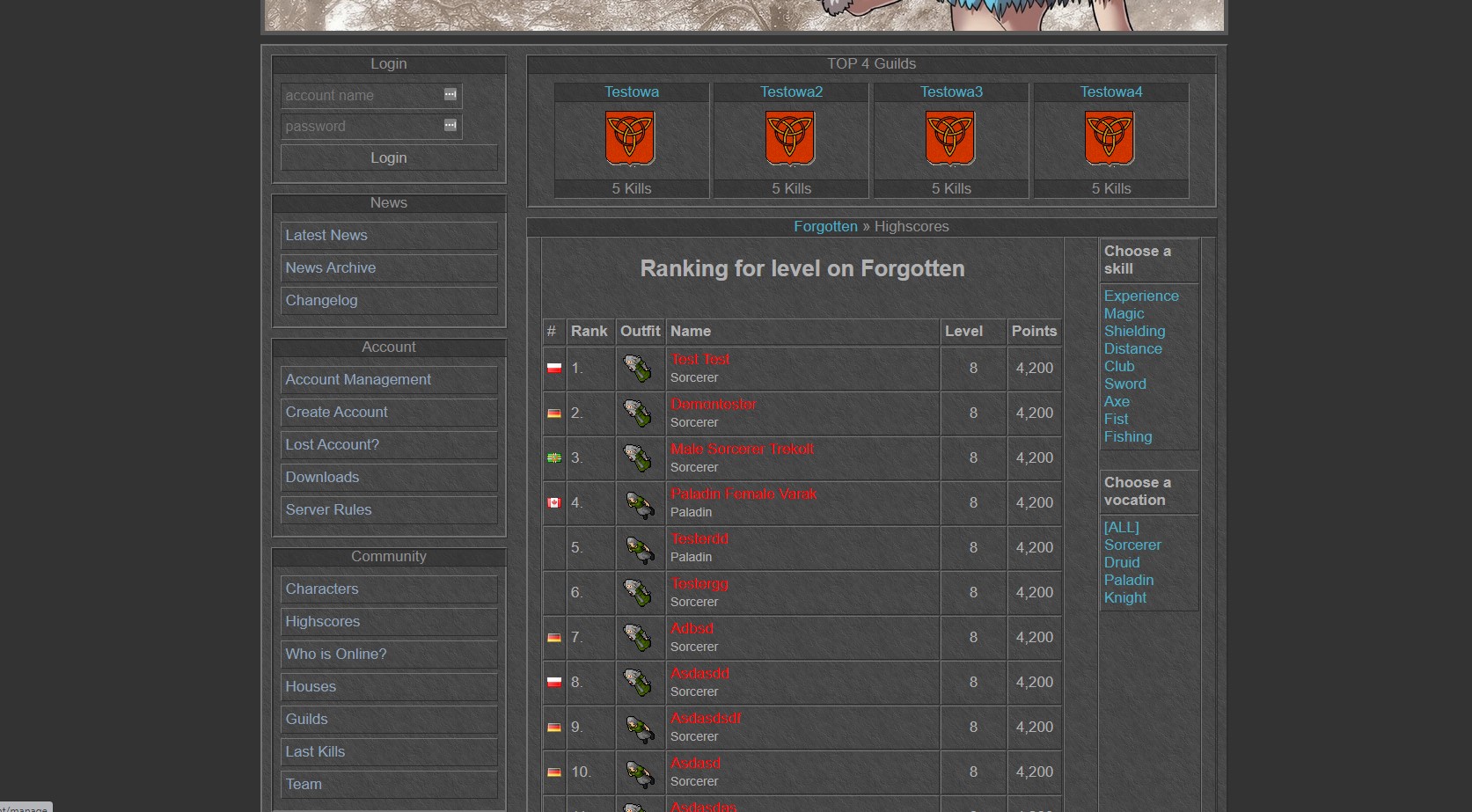 Layouts - OpenTibiaBR